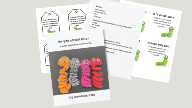 Easy And Free Worry Worm Crochet Pattern With PDF - Fun Crochet Patterns