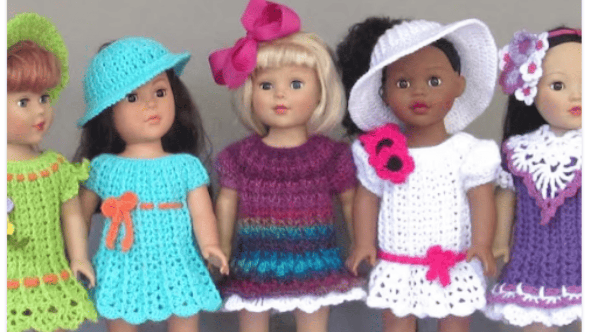 5 Easy Crochet Doll Dresses for 18" Dolls - Fun Crochet Patterns