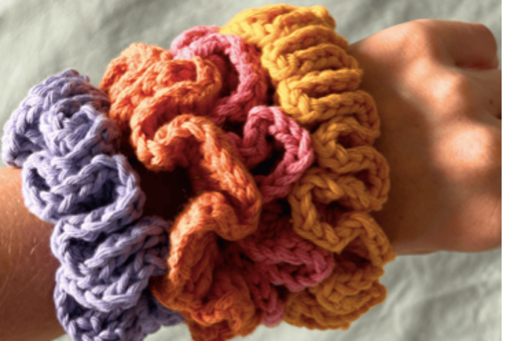 Crochet Hair Scrunchies Free Pattern - Fun Crochet Patterns
