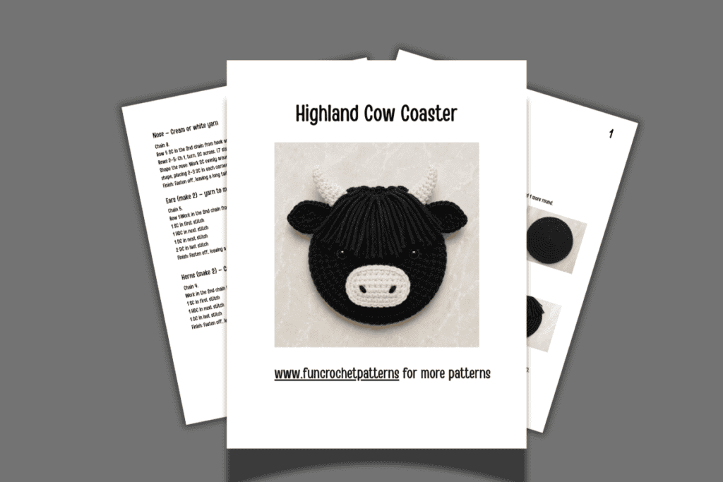 Highland Cow Coaster Crochet Pattern - Fun Crochet Patterns