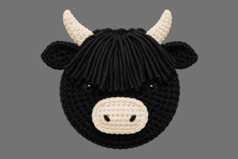 Highland Cow Coaster Crochet Pattern - Fun Crochet Patterns