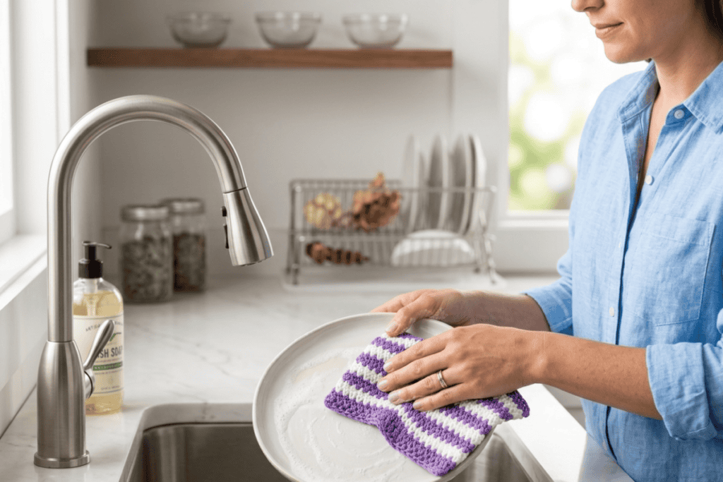 Easy Crochet Dishcloth Pattern - Fun Crochet Patterns