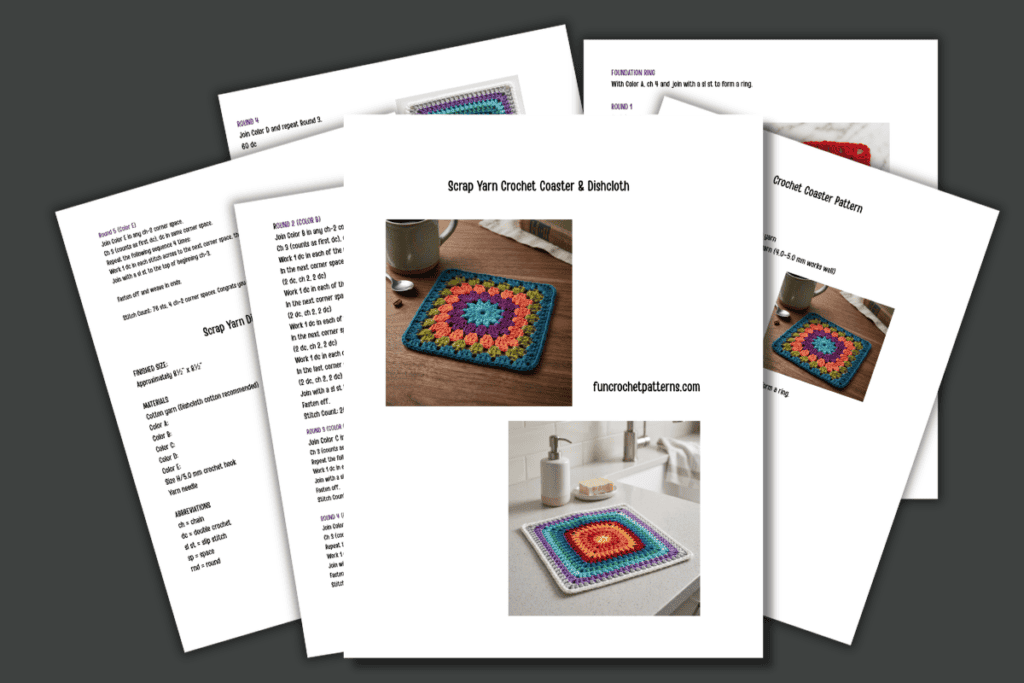 Scrap Yarn Dishcloth Pattern - Fun Crochet Patterns